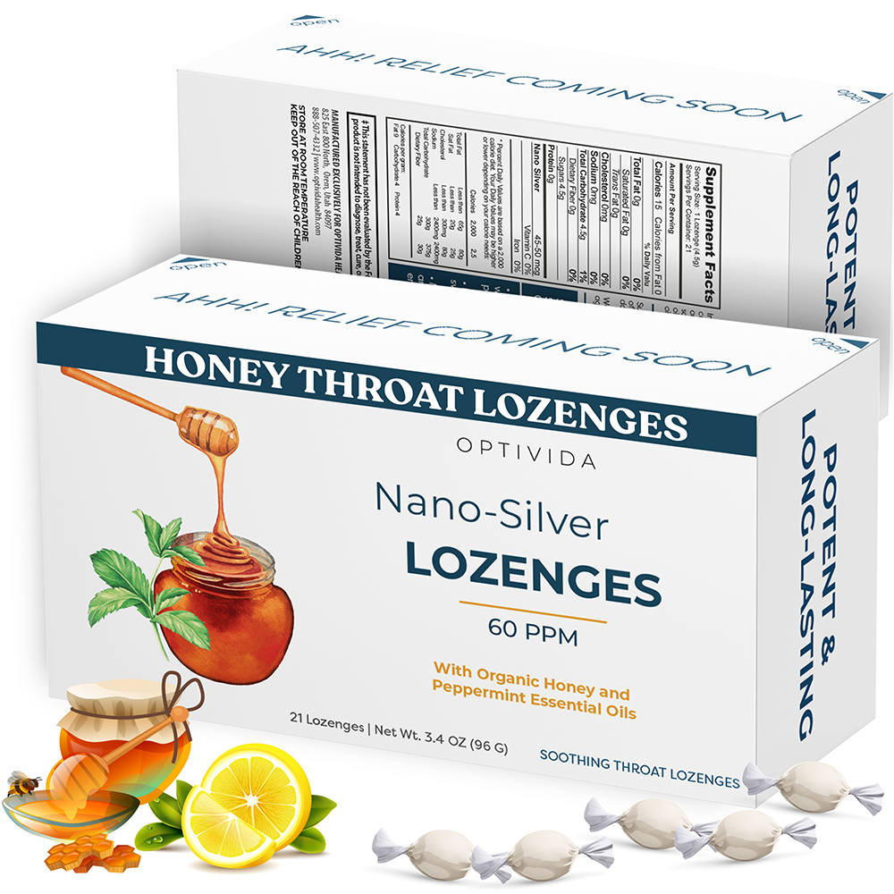 Nano-Silver Sol Lozenges 60PPM - Fast-Acting Cough Drops with Lemon Oil ...