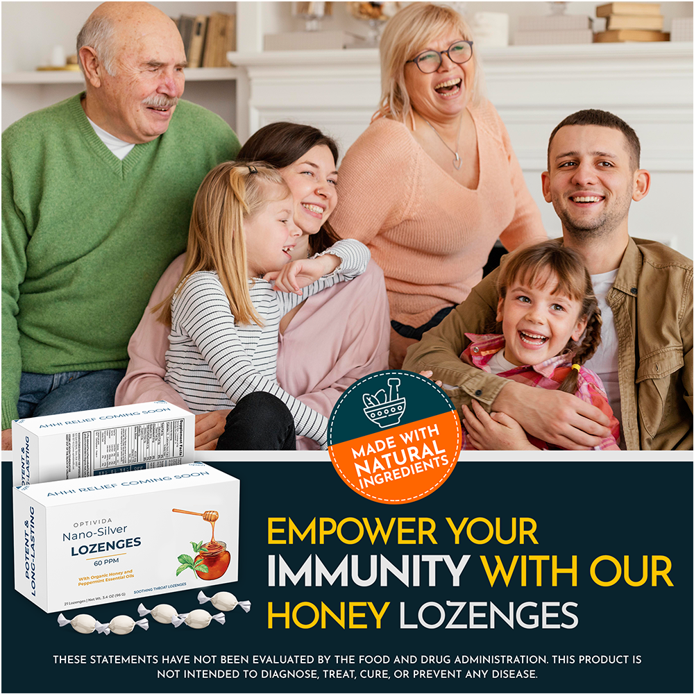 Nano-Silver Sol Lozenges 60PPM - Fast-Acting Cough Drops with Lemon Oil ...