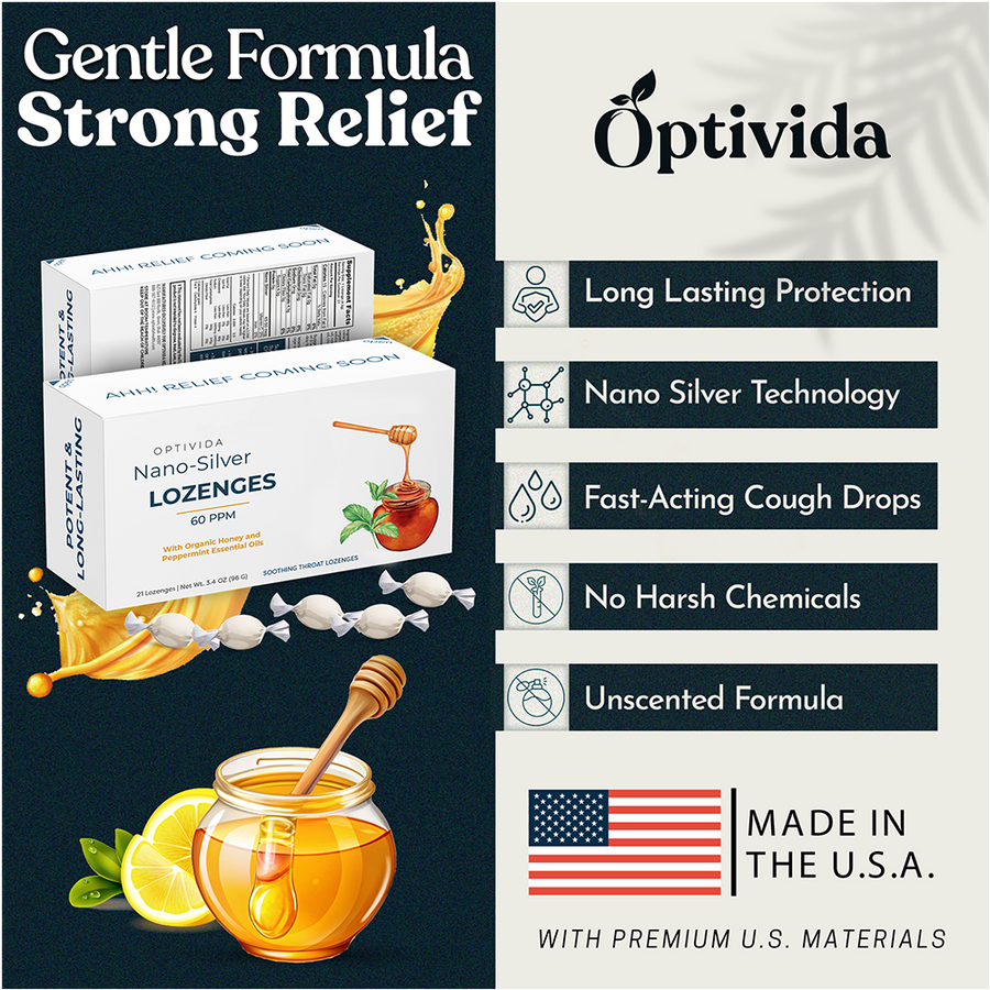 Nano-Silver Sol Lozenges 60PPM - Fast-Acting Cough Drops with Lemon Oil ...