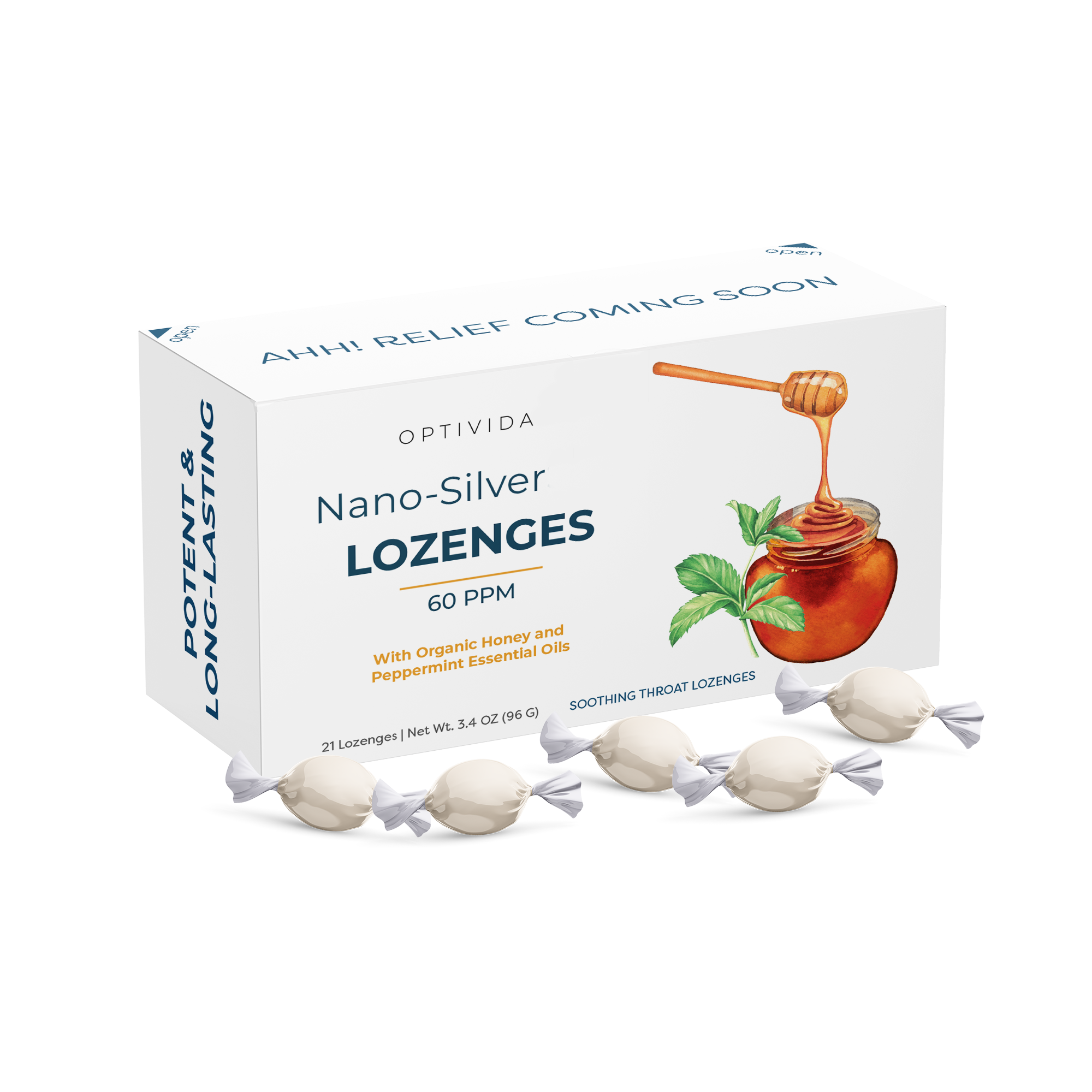 Nano-Silver Sol Lozenges 60PPM - Fast-Acting Cough Drops with Lemon Oil ...